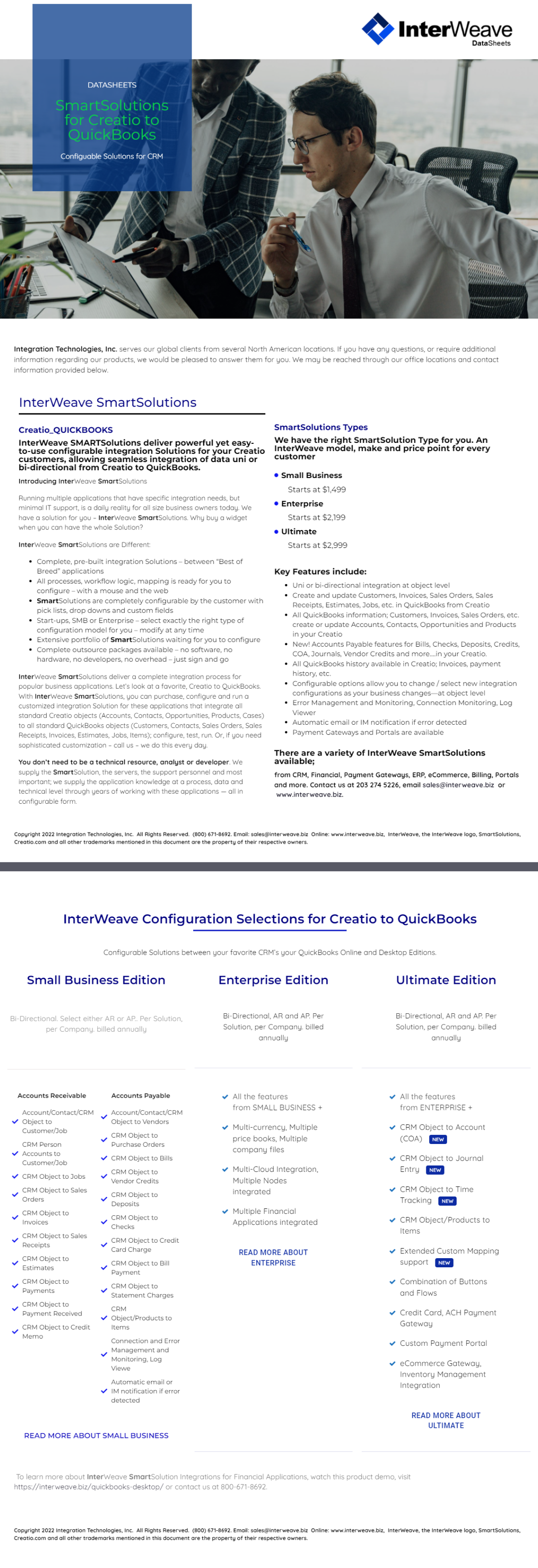 CR Quickbooks Datasheet - The SmartIntegration Platform